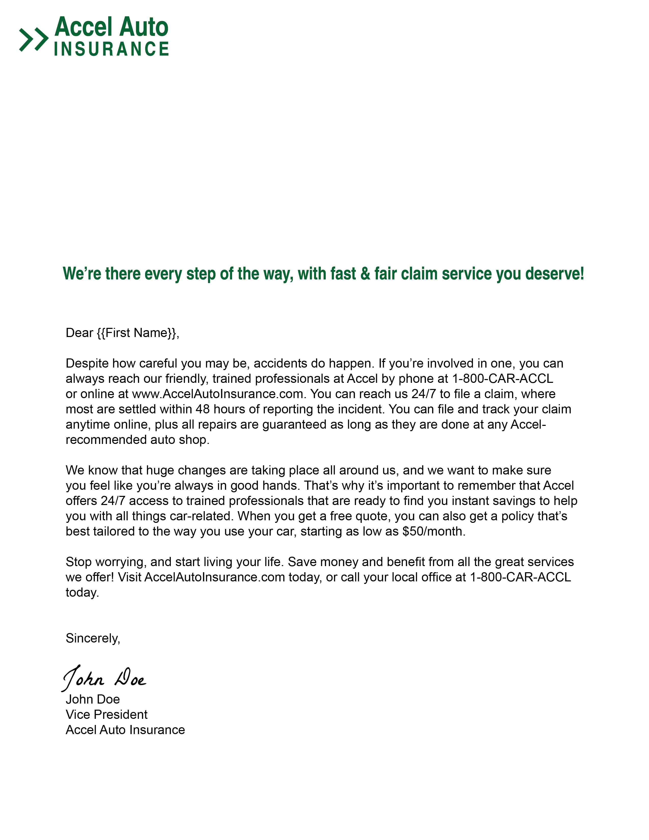 Insurance Prospecting Letter Card Template Lob